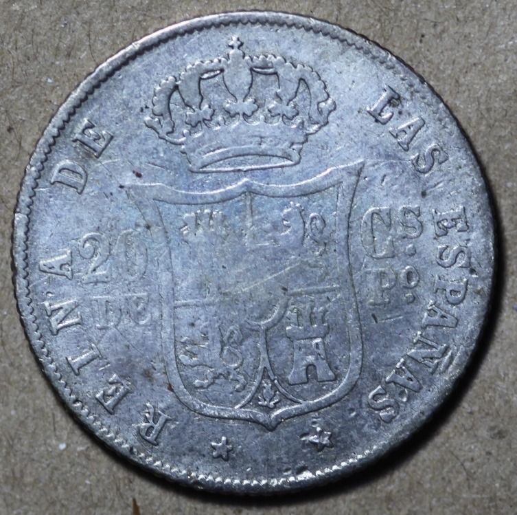 Philippines 1868 20 Cs Silver Coin, Hobbies & Toys, Memorabilia ...