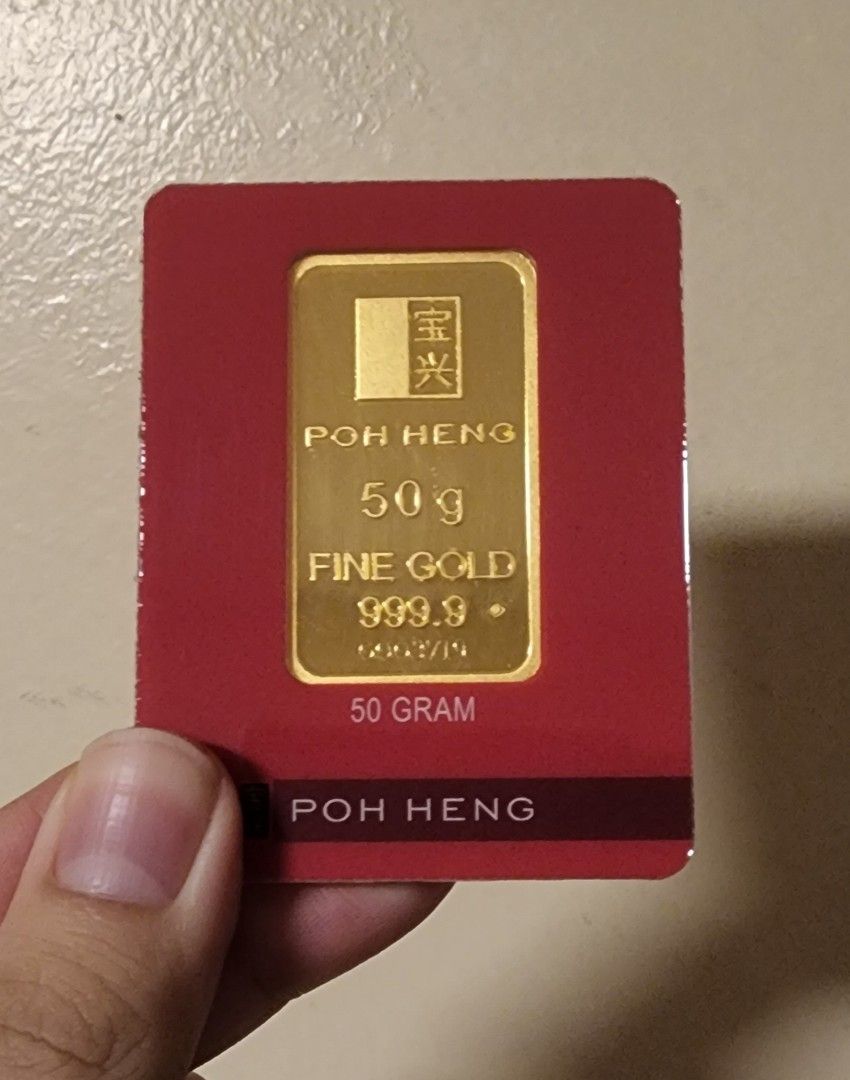 Poh Heng 50g 999 Gold Bar (With original receipt), Luxury, Accessories on Carousell