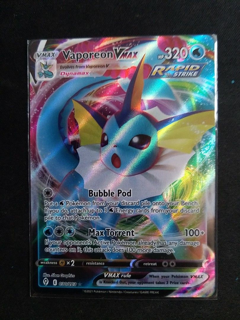 Pokemon Card Vaporeon Vmax #030/203, Hobbies & Toys, Toys & Games on ...