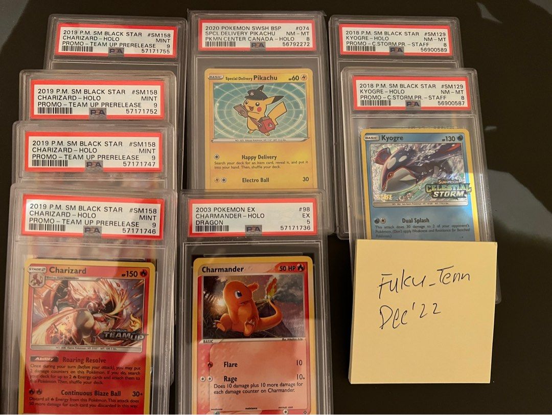 Pokemon PSA slabs (Charizard, charmander, pikachu, suicune), Hobbies ...