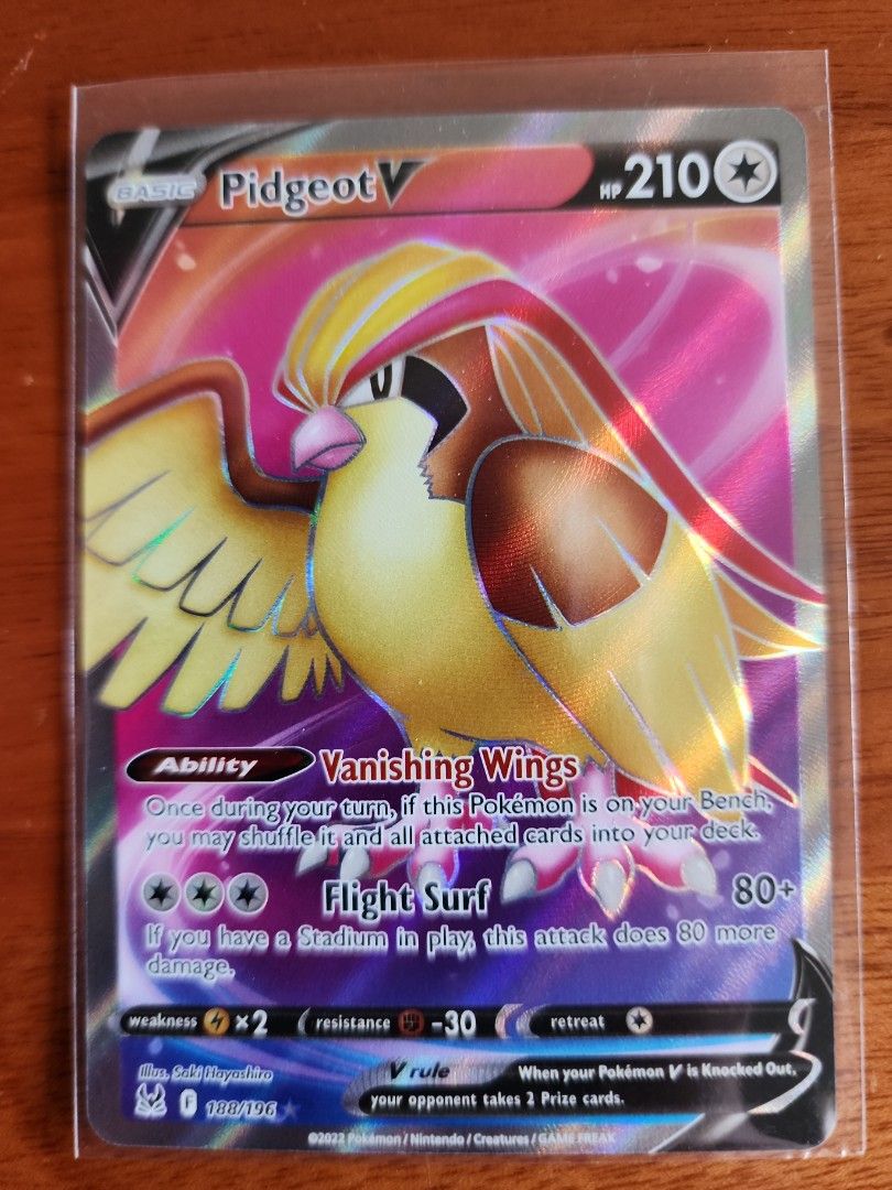 Pokemon TCG Cards: Pidgeot V 188/196, Hobbies & Toys, Toys & Games on ...