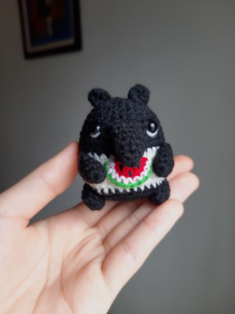 (PREORDER) Handmade cute adorable malayan tapir holding a watermelon ...