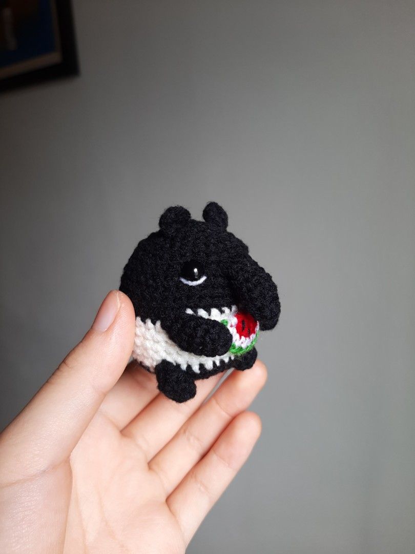 (PREORDER) Handmade cute adorable malayan tapir holding a watermelon ...