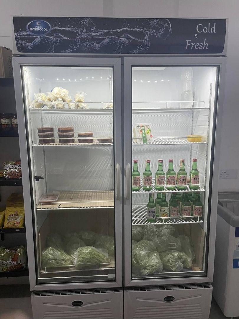 SANDEN TWO DOOR GLASS INVERTER 29CUBIC, TV & Home Appliances, Kitchen ...