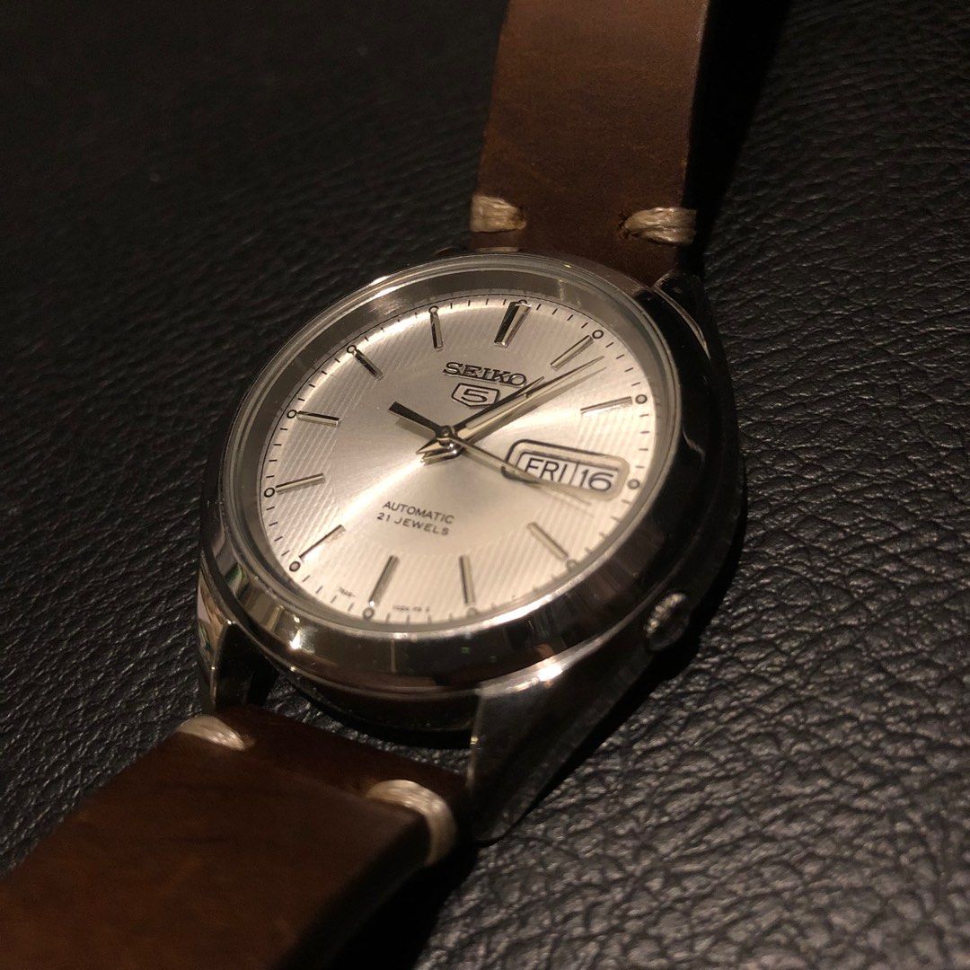 Seiko SNKL15 with Upgraded Genuine Leather Strap, Men's Fashion ...