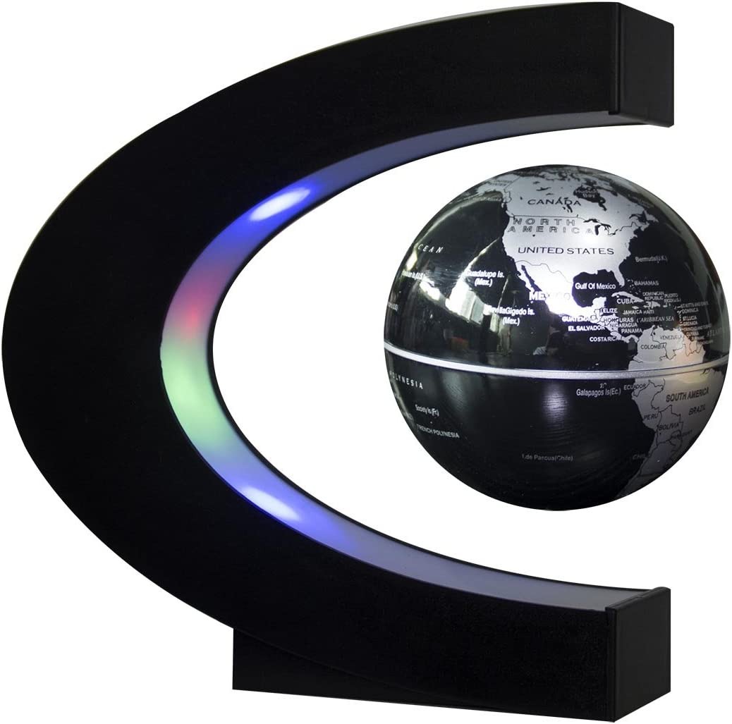 Senders Floating Globe with LED Lights C Shape Magnetic Levitation ...