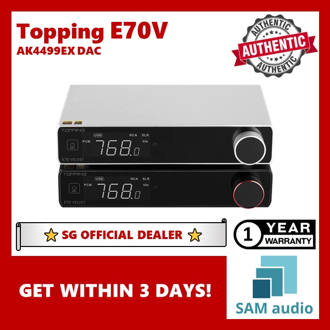[🎶SG] TOPPING E70V (E70 VELVET) AK4499EX DAC, Audio, Other Audio ...