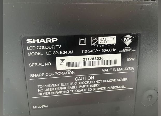 Sharp Aquos 32 inch TV, TV & Home Appliances, TV & Entertainment, TV on ...