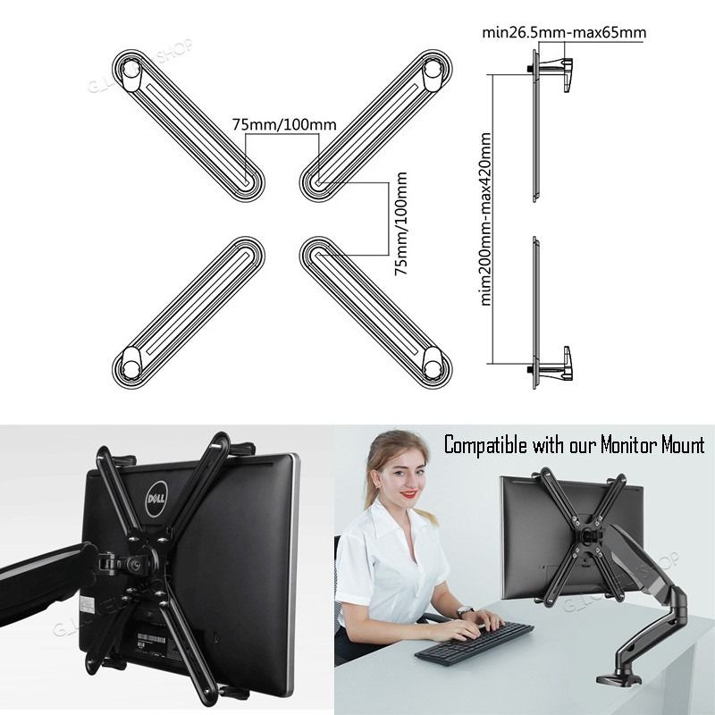 Single Monitor Arm Stand Articulating Gas Spring Adjustable Desk Mount ...
