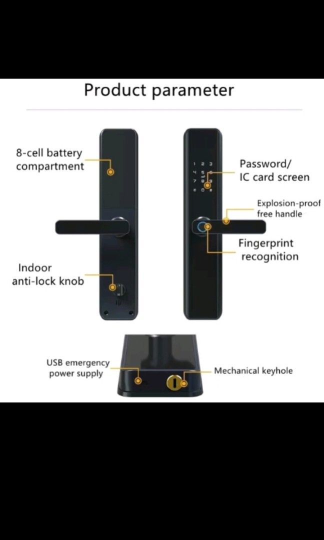 Door Smart Intelligent Security Lock, Furniture & Home Living, Security ...