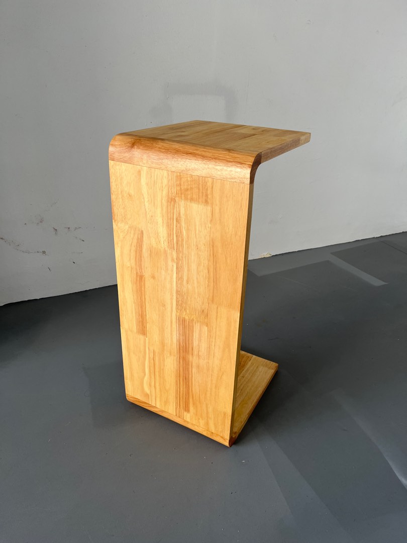 Solid oak wood sofa side table/ laptop stand, Furniture & Home Living ...