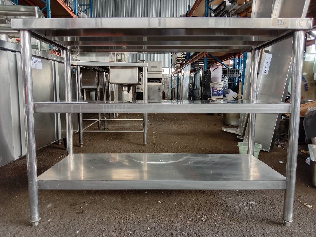 Stainless steel 3 tier work table, Furniture & Home Living, Kitchenware ...