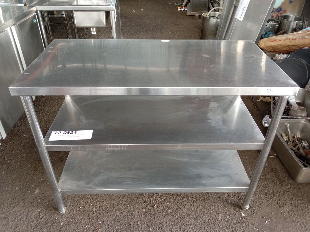 Stainless steel 3 tier work table, Furniture & Home Living, Kitchenware ...