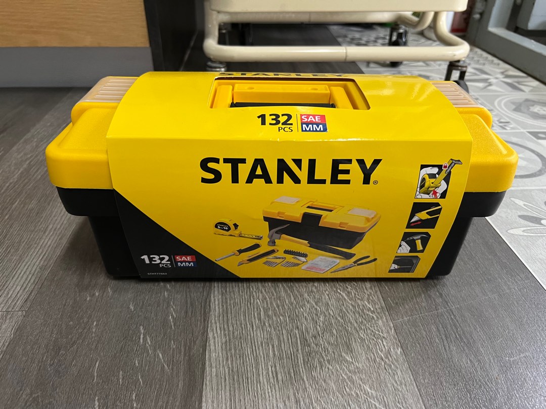 Stanley 132 piece hand tool set with tool box home reno, Furniture ...