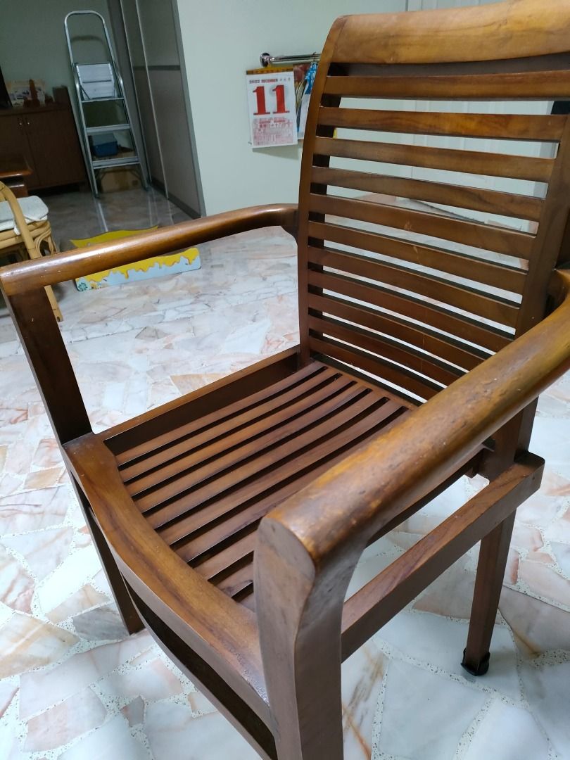 Sturdy Wooden Chair, Furniture & Home Living, Furniture, Chairs on ...