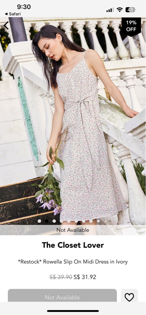 TCL THE CLOSET LOVER ROWELLA SLIP ON MIDI DRESS in IVORY, Women's Fashion, Dresses & Sets ...