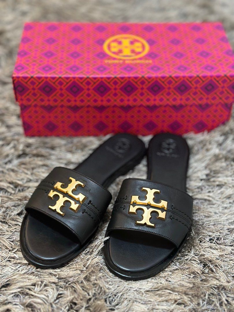Tory Burch Everly Slide (Authentic), Women's Fashion, Footwear, Flats ...