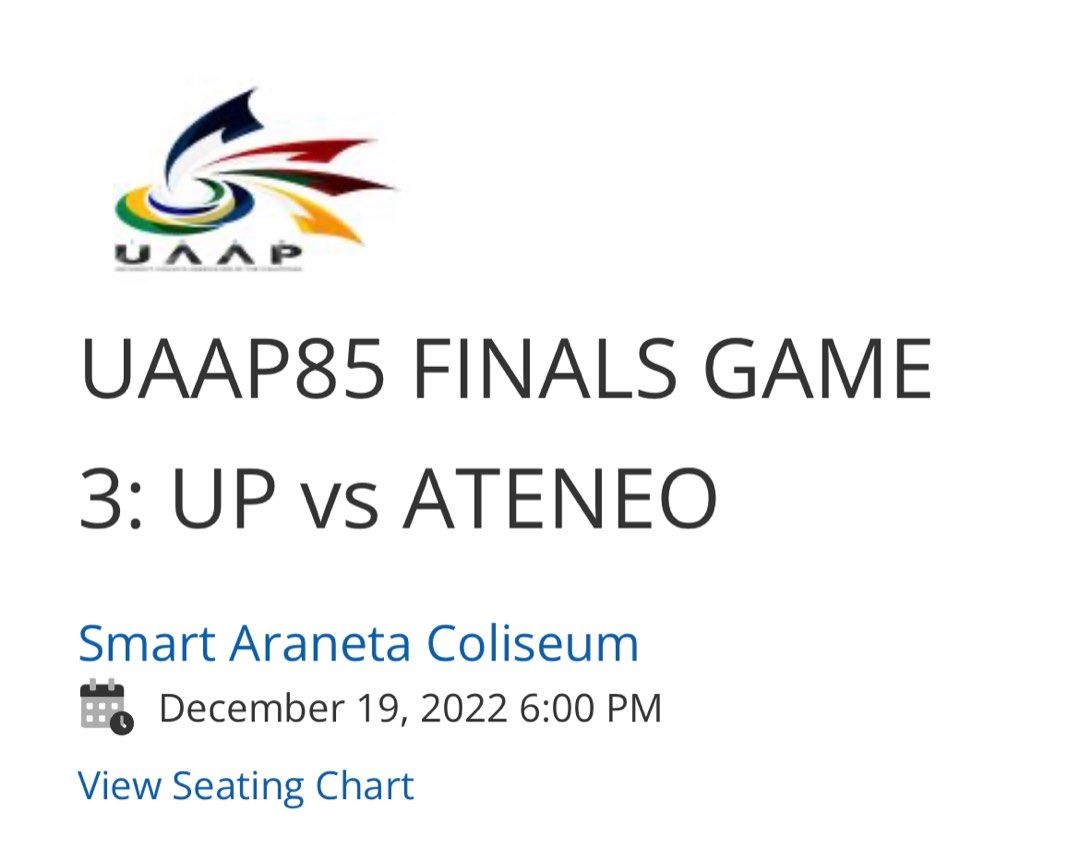 UAAP UP vs ATENEO GAME 3 - GEN AD TICKET, Tickets & Vouchers, Event ...