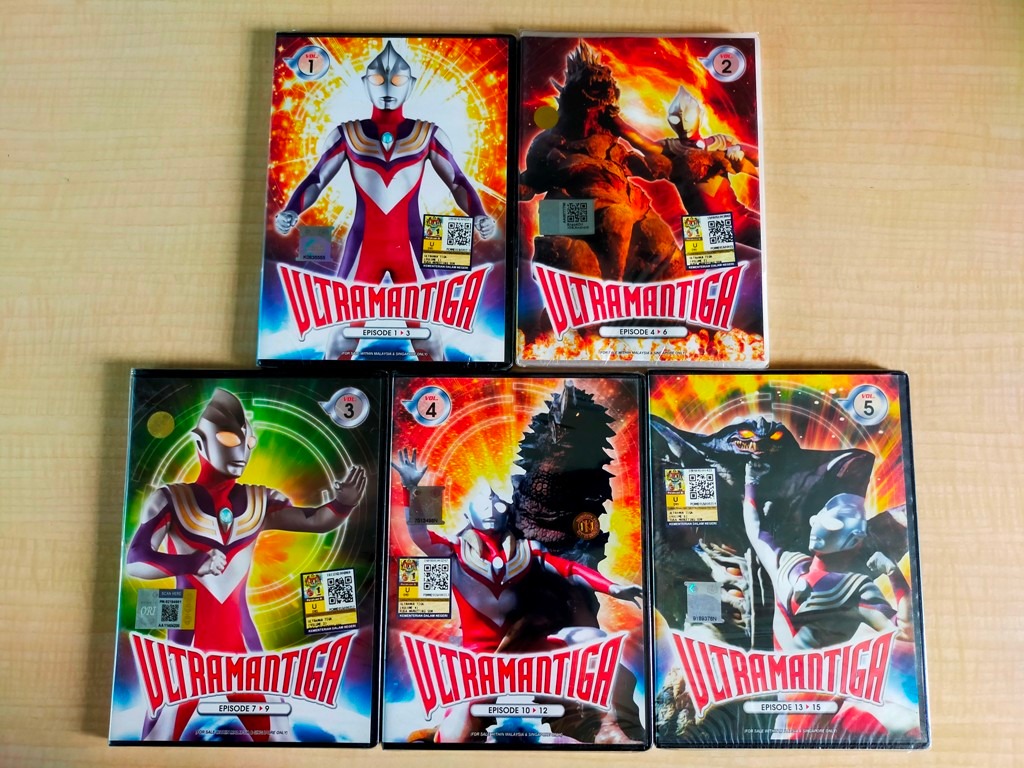 Ultraman Tiga Vol.1-5 Episode 1-15 DVD Language Japanese Cantonese ...