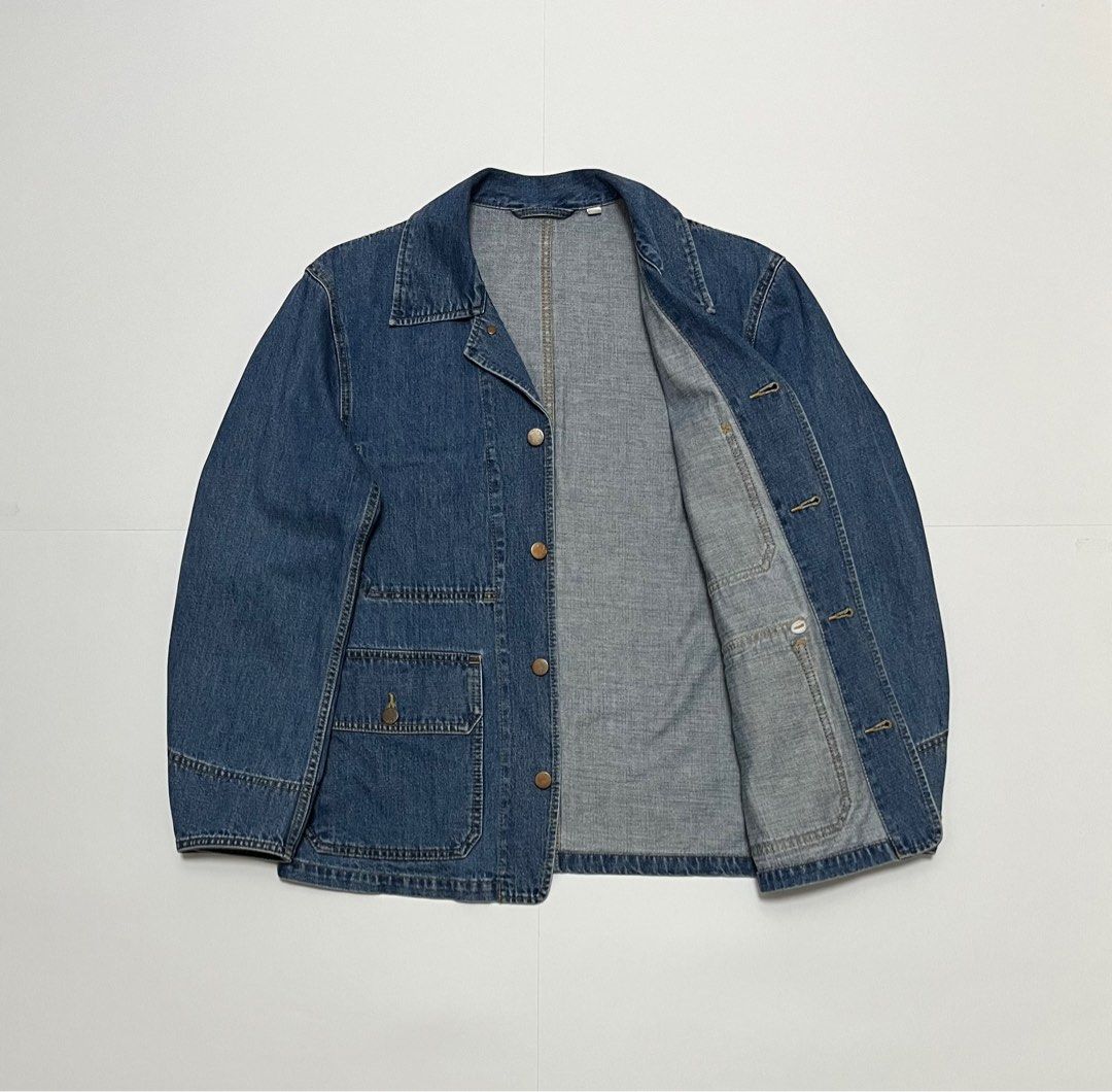 UNIQLO U MENS DENIM WORK JACKET, Men's Fashion, Coats, Jackets and ...