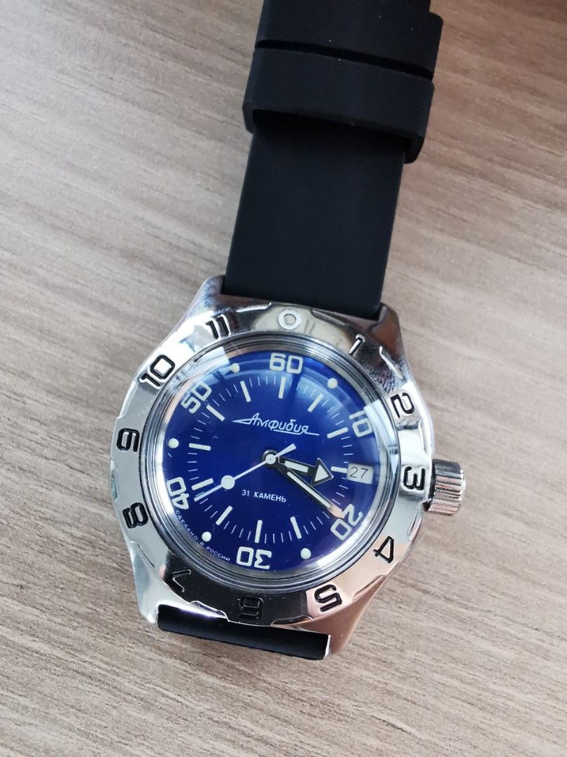 Vostok Amphibia Blue Mechanical Watch Project, Men's Fashion, Watches ...