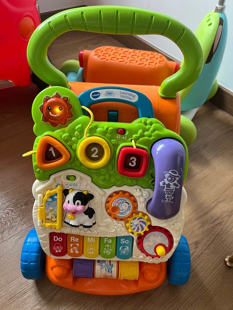 VTech 80-077001 Sit-to-Stand Learning Walker,Orange, Babies & Kids ...
