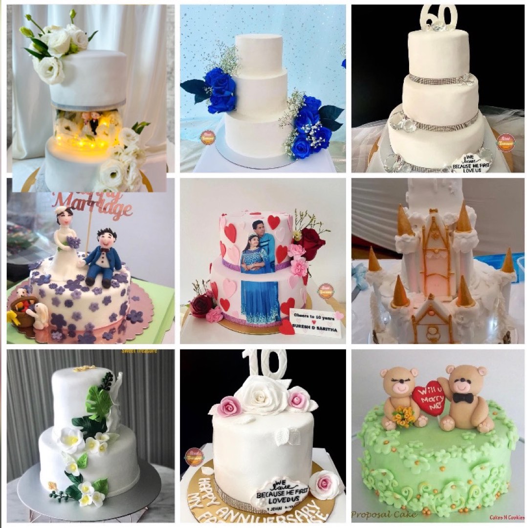 Wedding anniversary cake, Rom, proposal cake, graduation cake, church ...