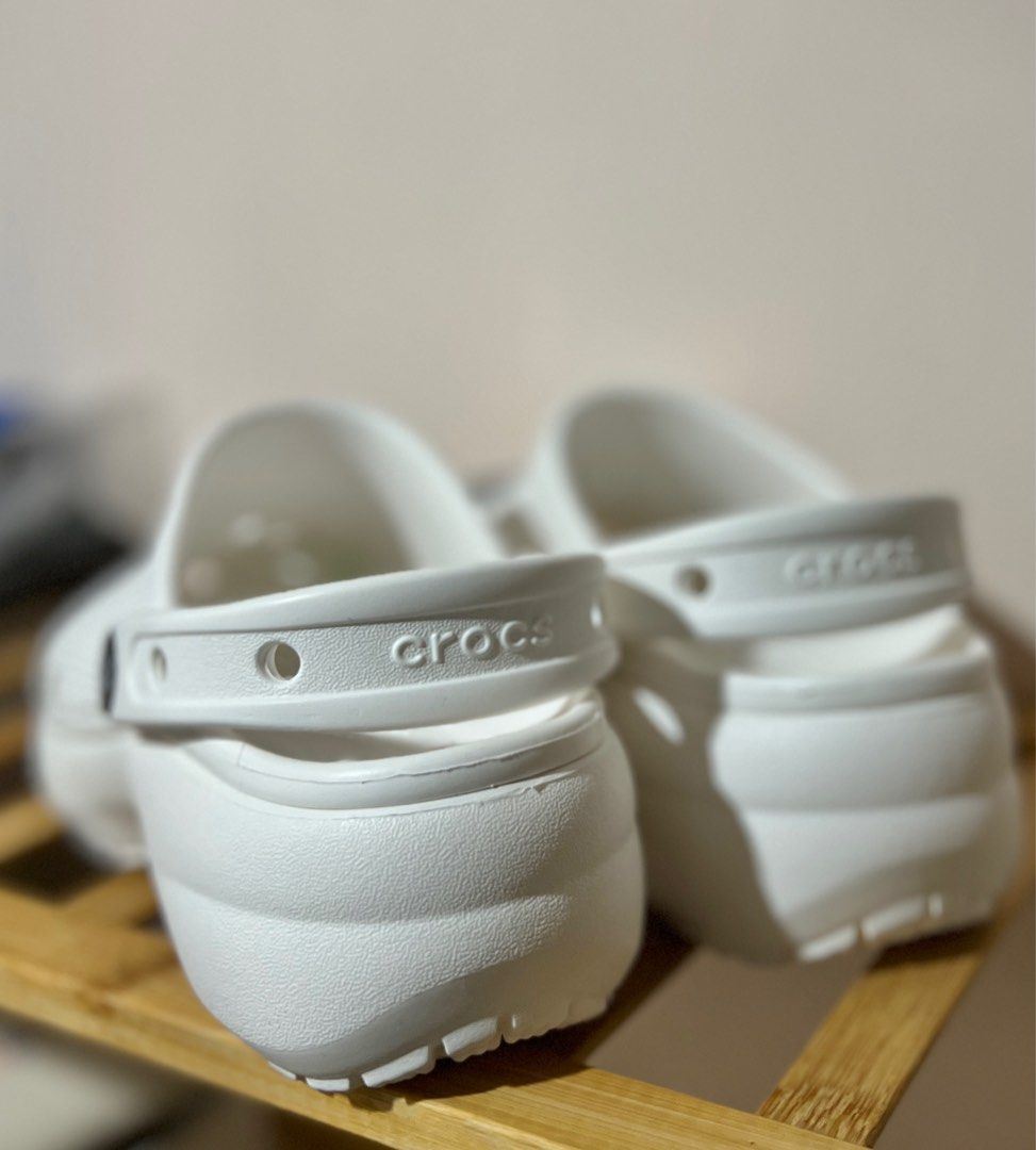 Crocs Women Classic Platform Clog in White - W4, Women's Fashion ...