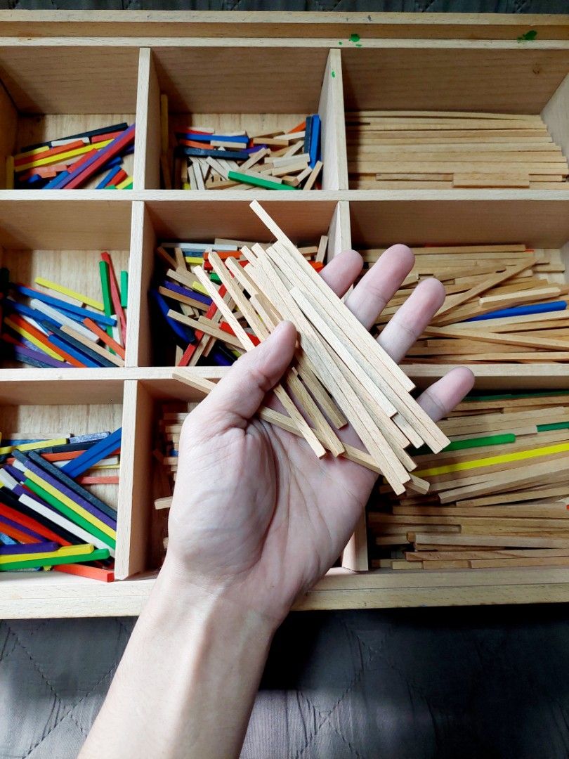 Wooden colored stick learning set, Hobbies & Toys, Toys & Games on ...