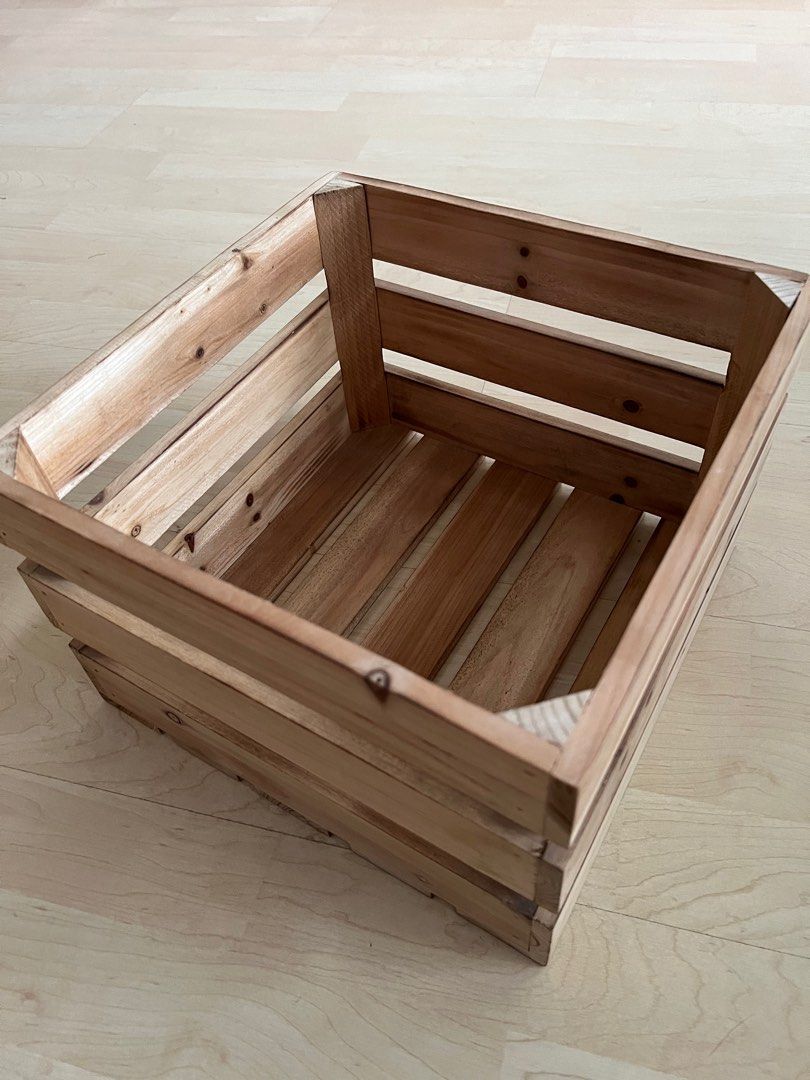 Wooden Crate Box, Furniture & Home Living, Furniture, Other Home ...