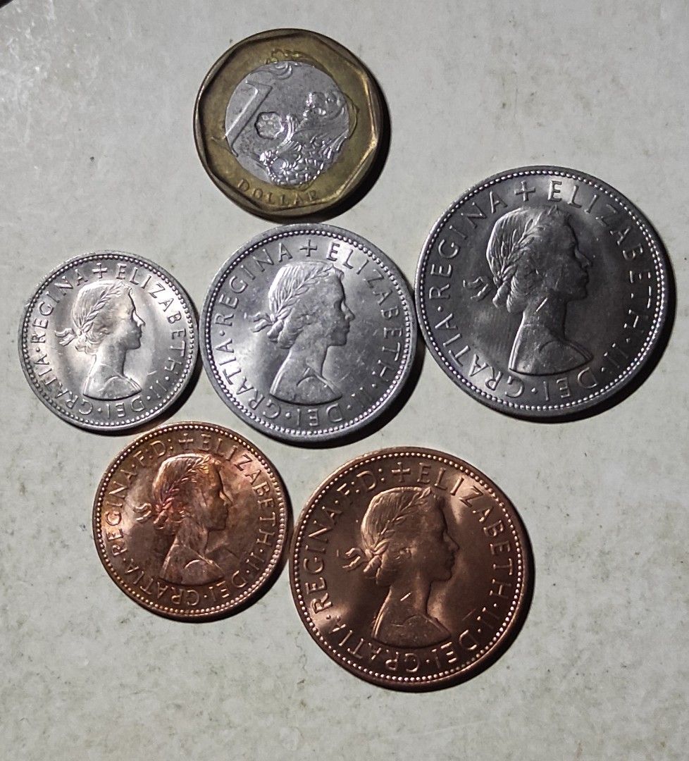 1960s UK unused vintage coins queen Elizabeth ii qeii united kingdom ...