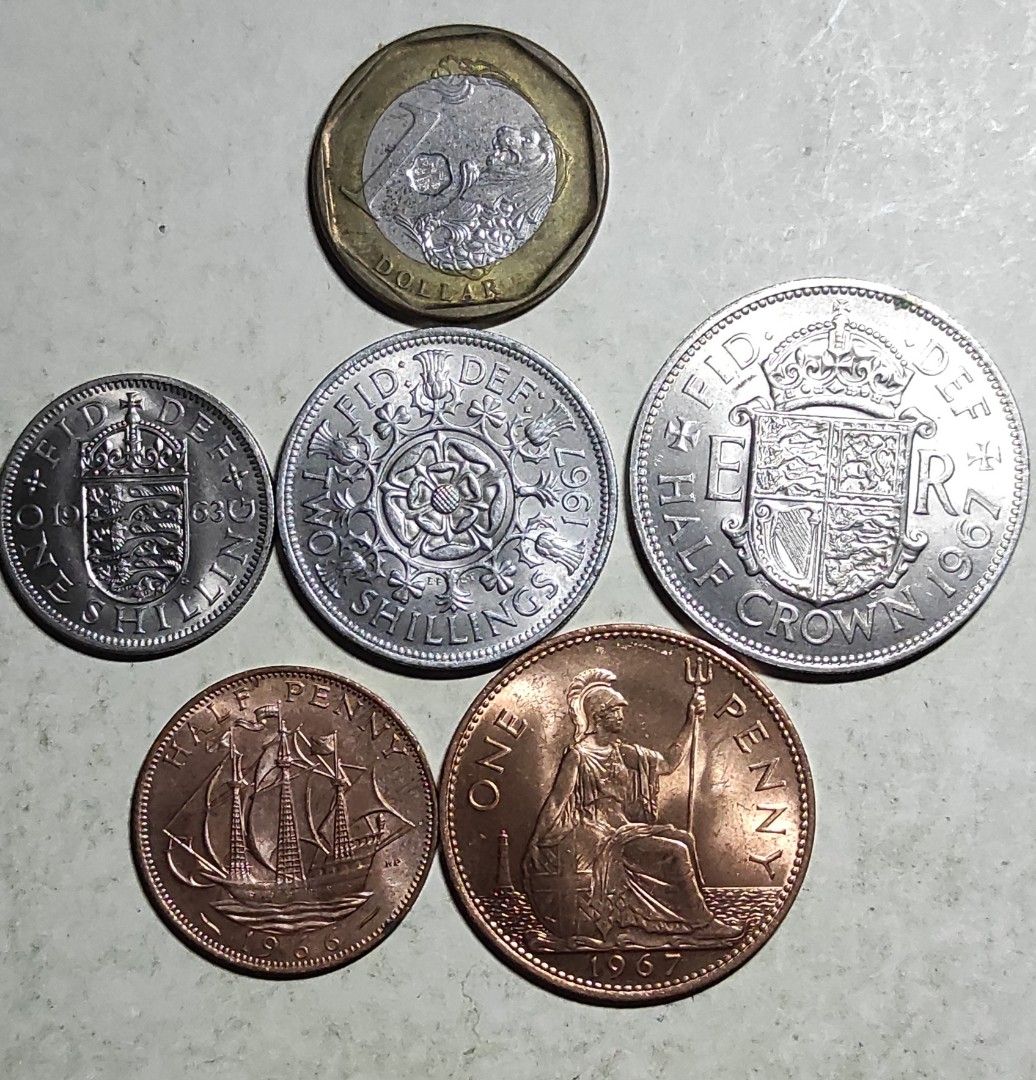 1960s UK unused vintage coins queen Elizabeth ii qeii united kingdom ...