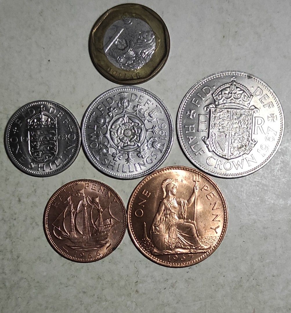 1960s UK unused vintage coins queen Elizabeth ii qeii united kingdom ...