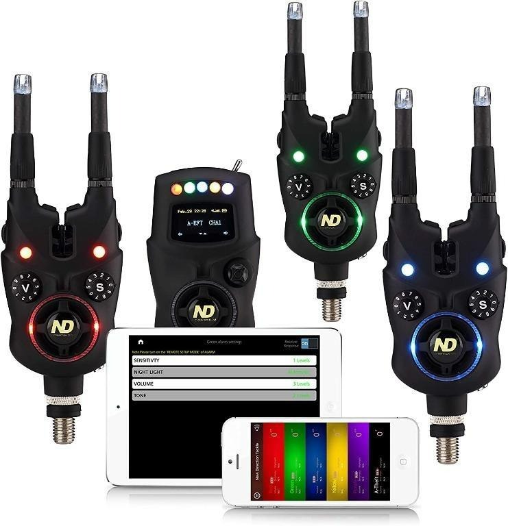 2226) New Direction Tackle Smart Bite Alarm 3+1 (K9s+R9s) Set For Carp ...