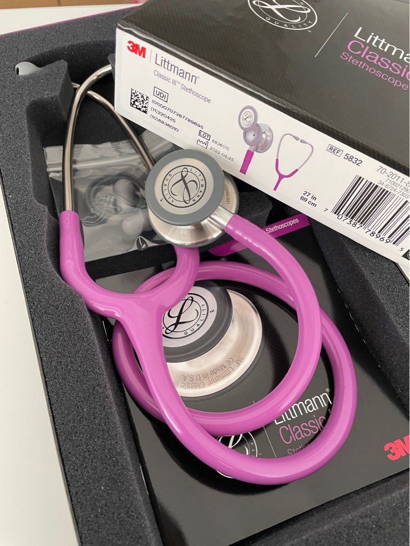 3M Littmann Classic III 5832 Stethoscope, Lavender Tube, 27, inch (平行進口 ...