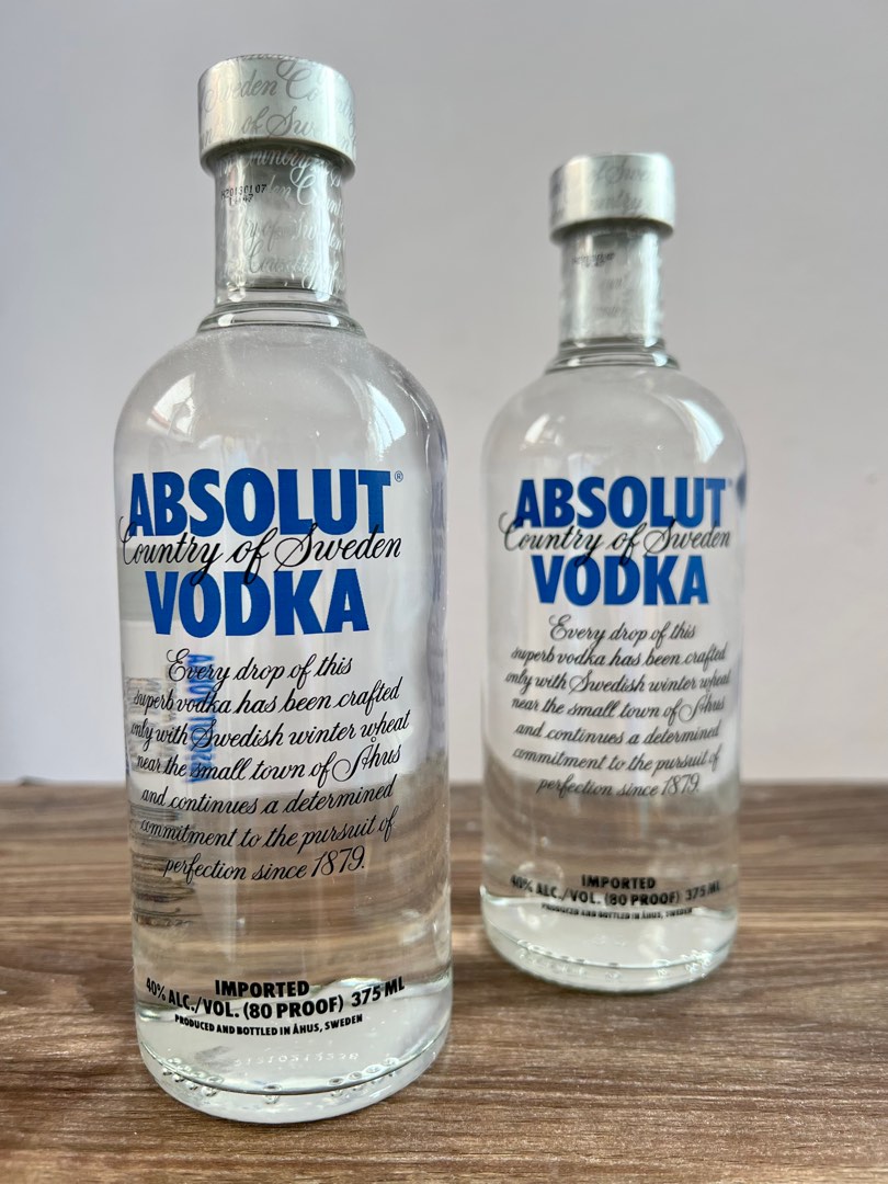 Absolut Vodka 375ml, Food & Drinks, Beverages on Carousell
