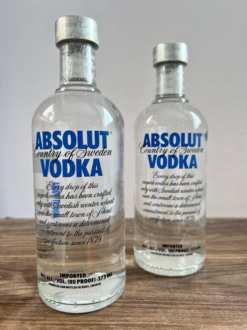 Absolut Vodka 375ml, Food & Drinks, Beverages on Carousell
