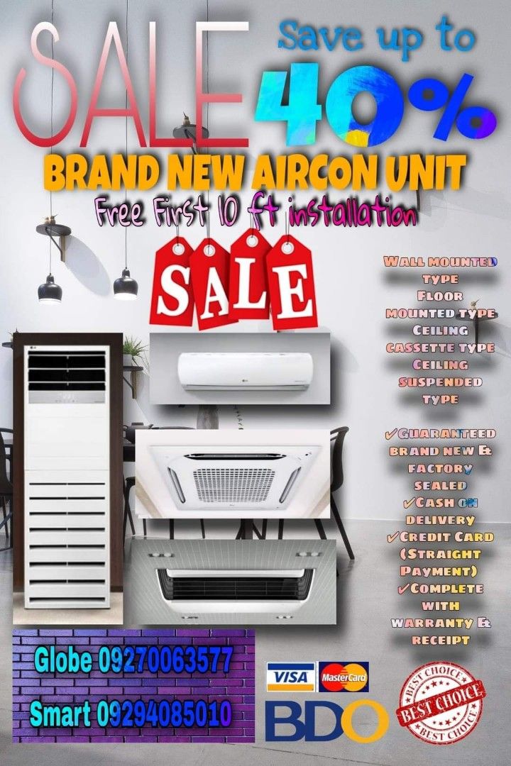 AFFORDABLE BRAND NEW AIRCON UNITS FOR SALE FREE INSTALLATION FLOOR ...