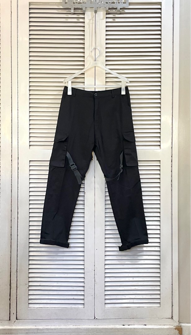 AUTHENTIC CHROTTA BLACK TECH-WEAR INSPIRED PANTS WITH STRAPS AND VELCRO ...