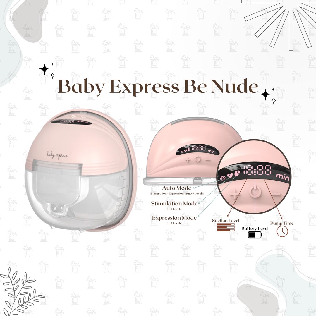Baby Express Be Nude Wearable Handsfree Breast Pumps, Babies & Kids ...