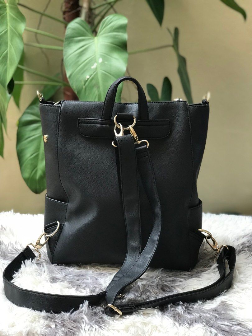 BANA BANA saffiano leather 2way crossbody backpack bag, Luxury, Bags ...