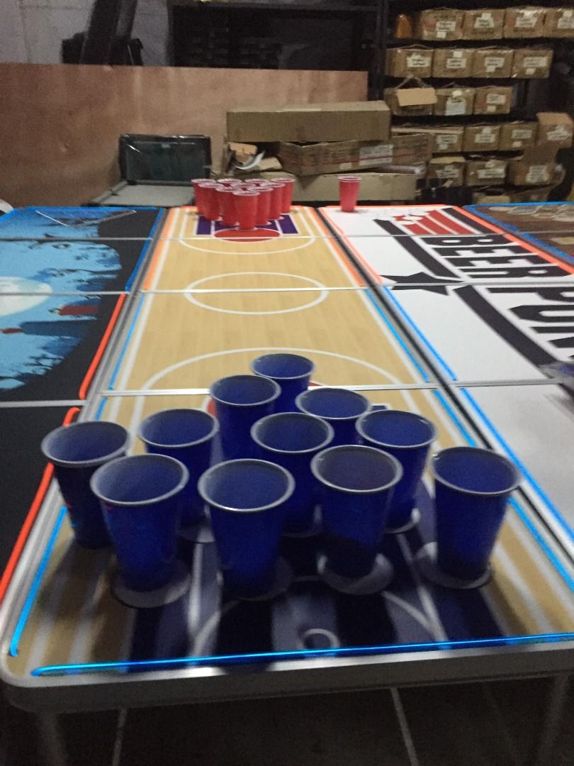 Beer Pong table with Full LED Lights, Furniture & Home Living ...