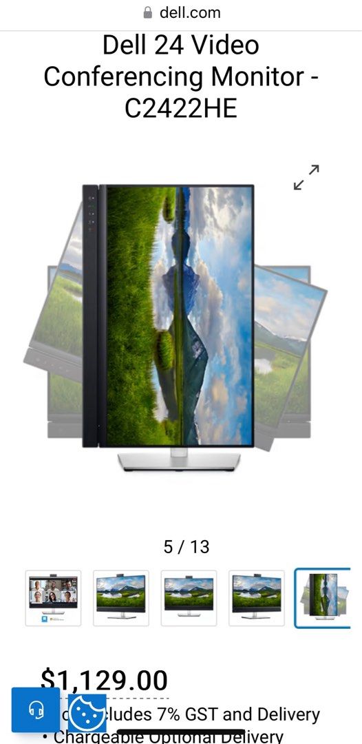 BNIB DELL Built in Webcam Conferencing C2422HE 24" inch FHD IPS Display ...