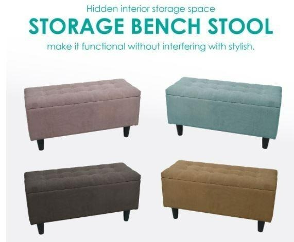 Brand New Fabric Storage Bench Stool Ottoman ( 4 Colours ), Furniture ...