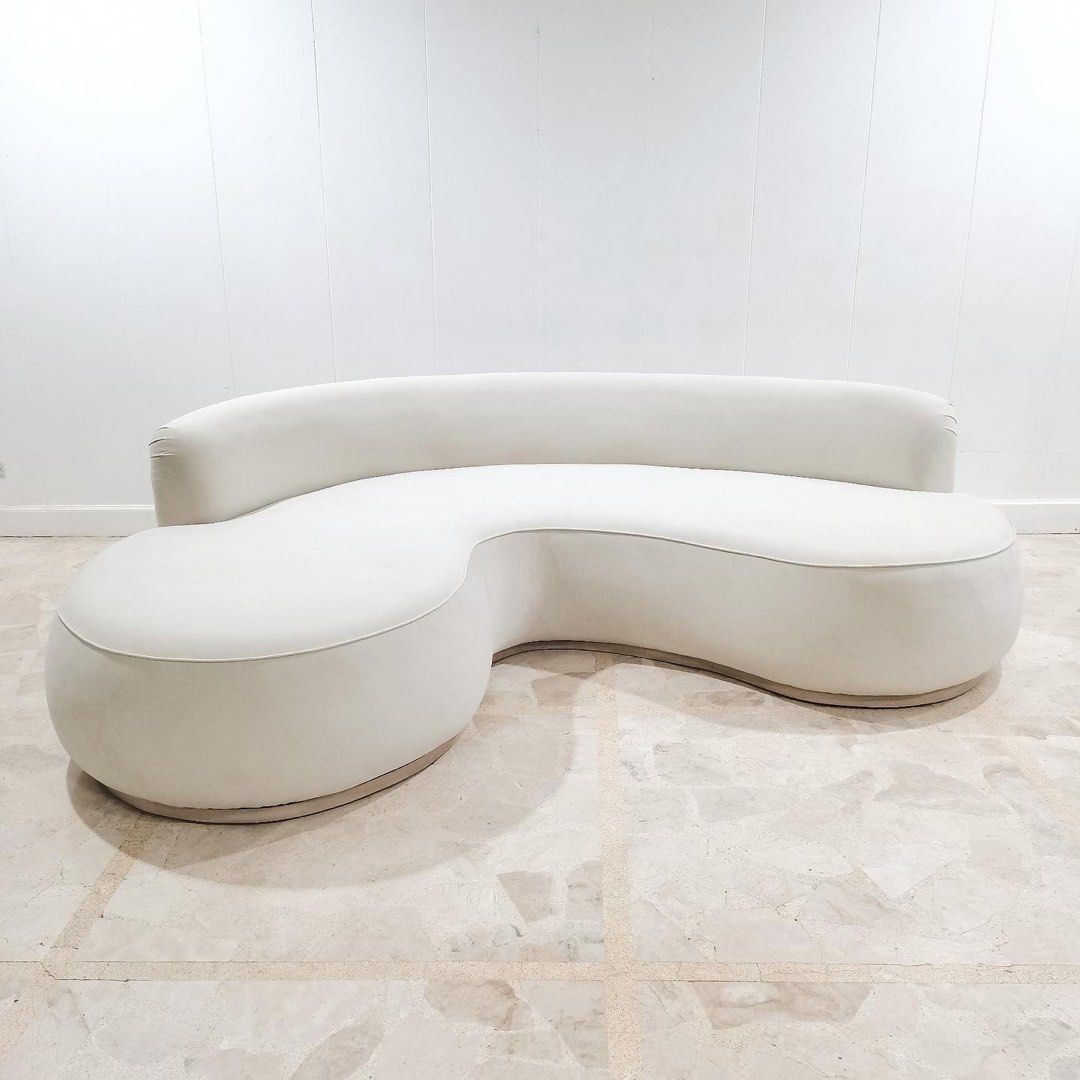Brand New MINIMALIST CURVED SOFA, Furniture & Home Living, Furniture ...
