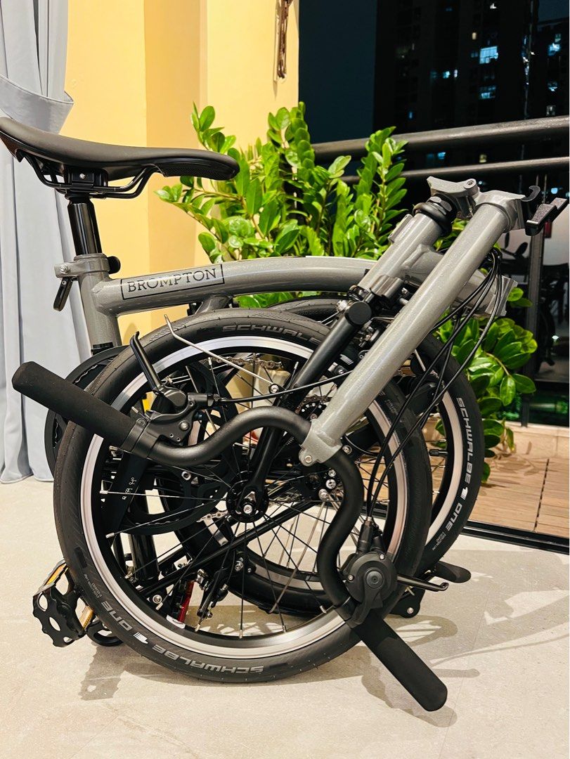 Brompton P Line Metallic Storm Grey M Bar ( ready stock), Sports ...