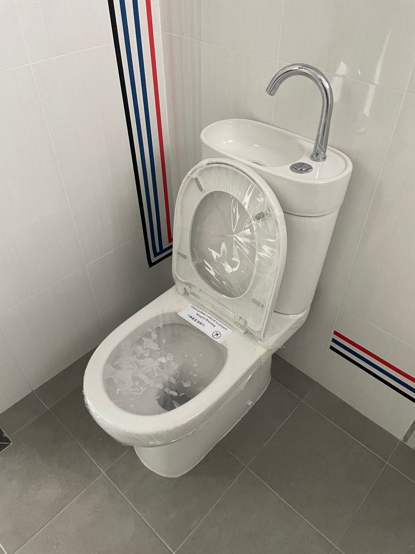 BTO Toilet Bowl WC NEW (2 pieces), Furniture & Home Living, Bathroom ...