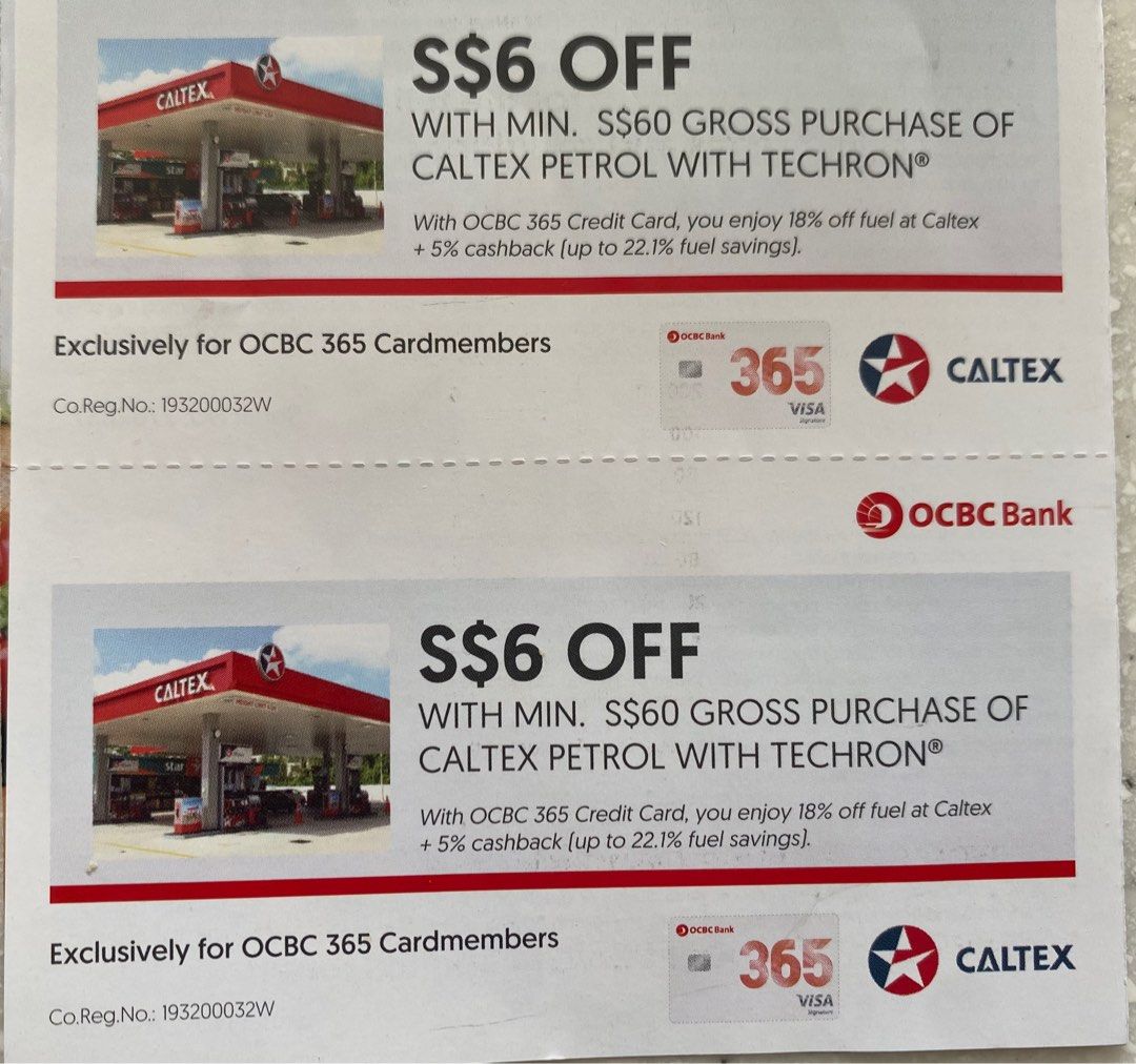 Caltex Petrol Vouchers, Tickets & Vouchers, Vouchers on Carousell