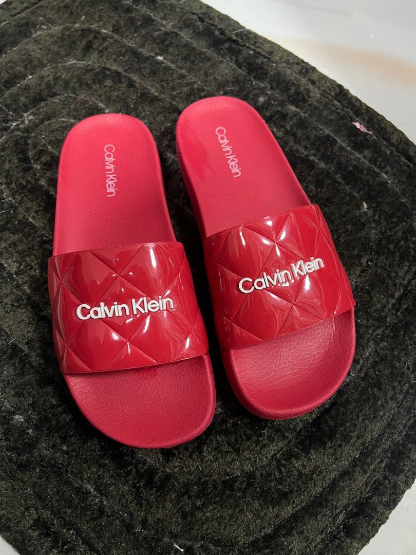 Calvin Klein Slides, Women's Fashion, Footwear, Slippers and slides on ...