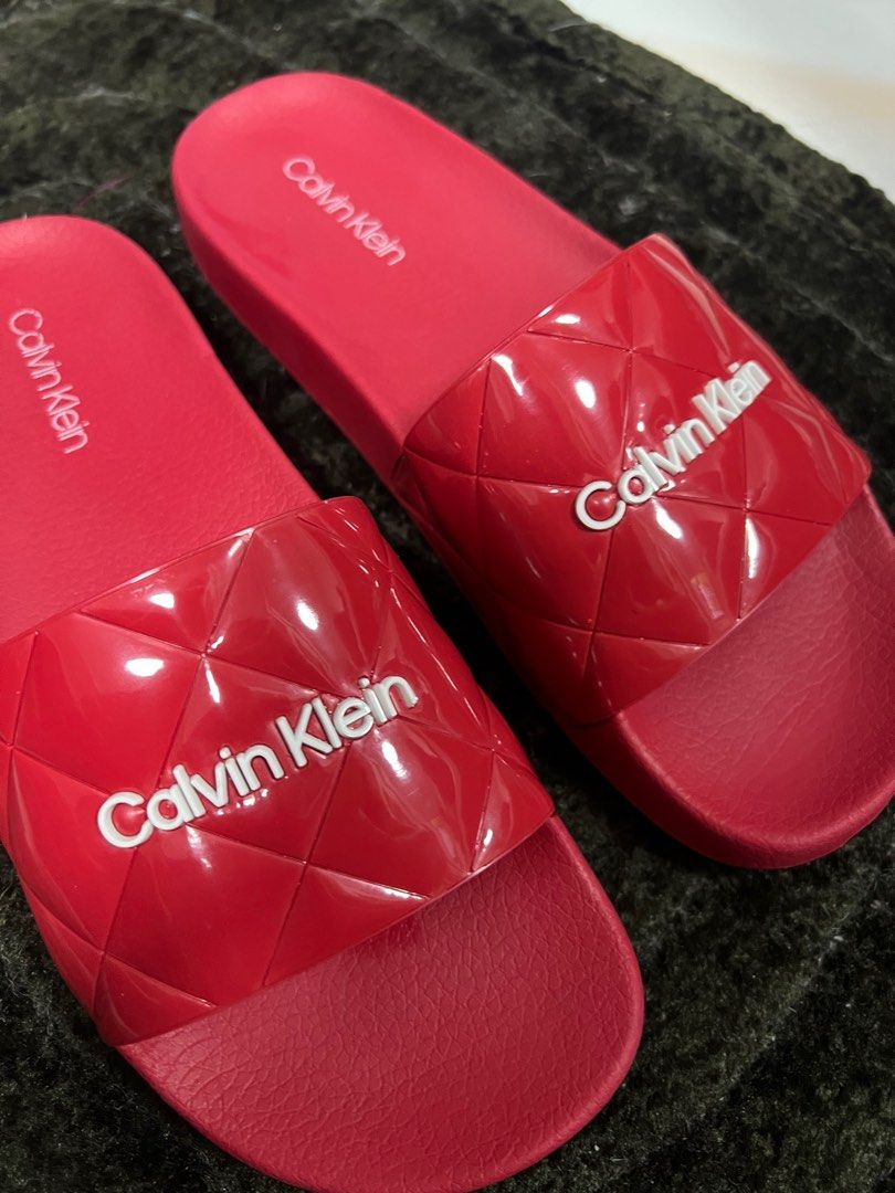 Calvin Klein Slides, Women's Fashion, Footwear, Slippers and slides on ...
